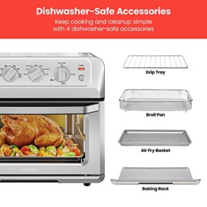 Chefman Air Fryer Toaster Oven Combo, 7-In-1 Convection Oven Countertop 20 Qt Oven Air fryer, Cook a 10 Inch Pizza, Air Fry 2 lb. of Chicken Wings, Toast, Broil, Auto Shutoff, Stainless