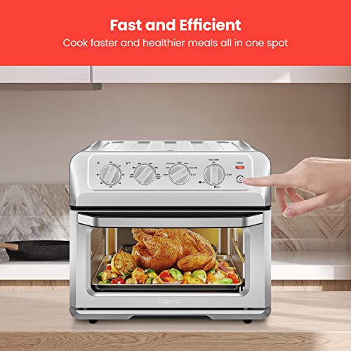 Chefman Air Fryer Toaster Oven Combo, 7-In-1 Convection Oven Countertop 20 Qt Oven Air fryer, Cook a 10 Inch Pizza, Air Fry 2 lb. of Chicken Wings, Toast, Broil, Auto Shutoff, Stainless