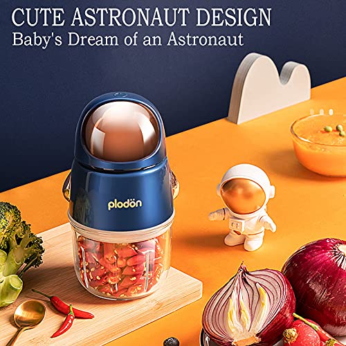 Plodon Baby Food Maker Mini Cute and Small Food Processor Puree Blender Grinder Chopper 1.2 Cup Glass Bowl with 6 Blade Electric