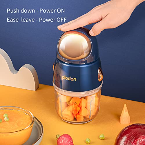 Plodon Baby Food Maker Mini Cute and Small Food Processor Puree Blender Grinder Chopper 1.2 Cup Glass Bowl with 6 Blade Electric