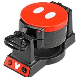 Disney Mickey Mouse MIC-62 Double Flip Waffle Maker, Black, Red