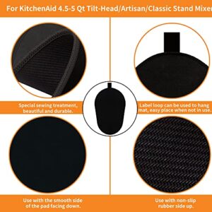 Sliding Mat for Kitchenaid Mixer with 2 Black Cord Organizers, Mover Slider Mat Pad for 5-8 Qt Bowl-Lift Stand Mixer, Kitchen Appliance Slider Mat Compatible with Professional 600 Stand Mixer