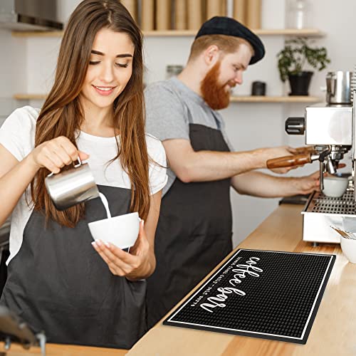 New Mungo Coffee Bar Mat - Coffee Bar Accessories for Coffee Station, Coffee Accessories, Coffee Bar Decor, Coffee Decor - Brewed Fresh Daily - Self Serve Coffee Maker Mat - Rubber Mat - 18”x12”