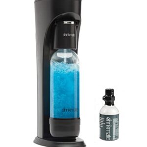 DrinkMate OmniFizz Sparkling Water and Soda Maker, Carbonates Any Drink, with 3 oz CO2 Test Cylinder (Matte Black)