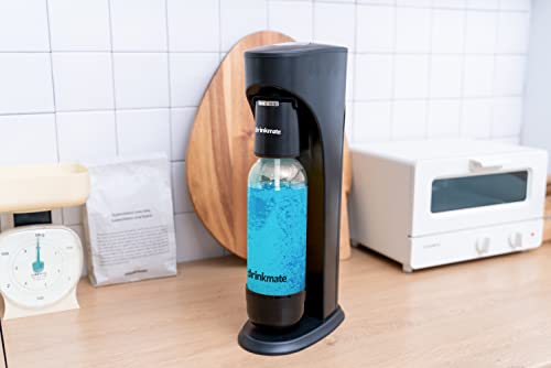 DrinkMate OmniFizz Sparkling Water and Soda Maker, Carbonates Any Drink, with 3 oz CO2 Test Cylinder (Matte Black)