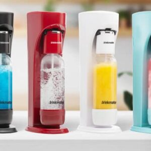 DrinkMate OmniFizz Sparkling Water and Soda Maker, Carbonates Any Drink, with 3 oz CO2 Test Cylinder (Matte Black)