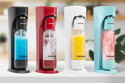 DrinkMate OmniFizz Sparkling Water and Soda Maker, Carbonates Any Drink, with 3 oz CO2 Test Cylinder (Matte Black)