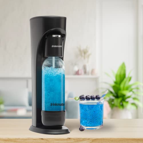 DrinkMate OmniFizz Sparkling Water and Soda Maker, Carbonates Any Drink, with 3 oz CO2 Test Cylinder (Matte Black)