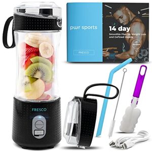 portable blender, personal size blender for shakes and smoothies, fruit smoothie blender, milkshake – juicer mini blender 4000 mah usb rechargeable with 6 blades, handheld use in sports, travel, gym