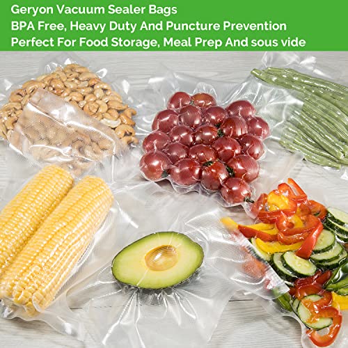 GERYON Vacuum Sealer Bags for All Food Vacuum Sealer Machine, 2 Pack 8" x 16' Vac Sealer Rolls, Commercial Grade BPA Free Material for Sous Vide & Saver Storage