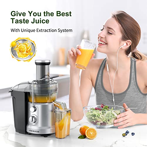 Acezoe Juicer Machines 1300W Juicer Vegetable and Fruit, Power Juicers Extractor with 3" Feed Chute, Centrifugal Juicer with High Juice Yield, Easy to Clean&BPA-Free, Dishwasher Safe, Brush Included