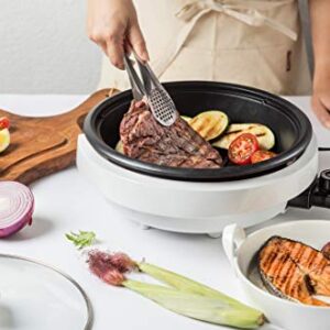 Aroma Housewares ASP-137 Grillet 3Qt. 3-in-1 Cool-Touch Electric Indoor Grill Portable, Dishwasher Safe, 3-Quart, White