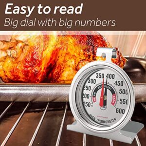 Efeng Large 3" Dial Oven Thermometer for Gas & Electric Oven,Grill Cooking Safety Leave-in- NSF accurately Easy-to-Read Clearly Large Number Shows temperatures for Meat,Grilling or Cake Cooking Oven