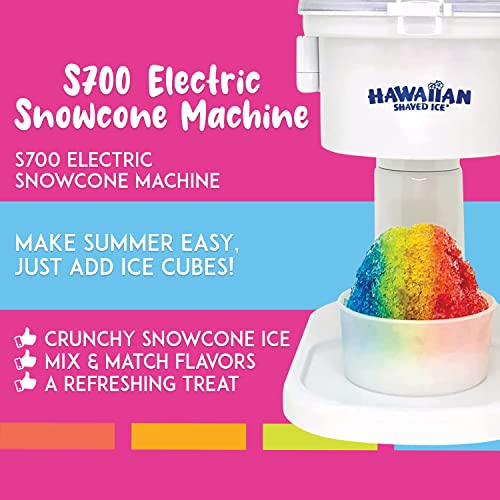 Hawaiian Shaved Ice Kid-Friendly Snow Cone Machine, 120V, White