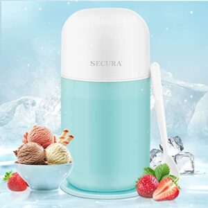 secura mini ice cream maker for gelato, sorbet, frozen yogurt, 0.4qt automatic electronic gelato maker with mixing spoon & recipe book, quick homemade & great gift