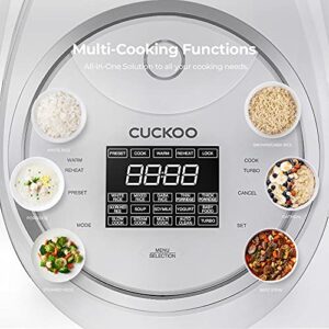 CUCKOO CR-1020F | 10-Cup (Uncooked) Micom Rice Cooker | 16 Menu Options: White Rice, Brown Rice & More, Nonstick Inner Pot, Designed in Korea | White