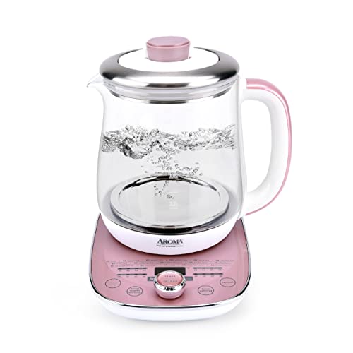 Aroma Professional AWK-701 16-in-1 Nutri-Water, Green, Fruit, Flower Tea, Coffee, Multi-Use Kettle, Delay Timer, 1.5L, Pink