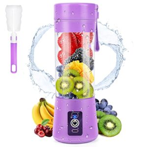 portable blender, miaoke personal mini juice blender, usb rchargeable juicer cup with six blades in 3d, smoothie blender home/office/outdoors