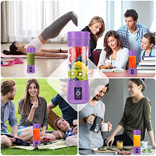 Portable Blender, MIAOKE Personal Mini Juice Blender, USB Rchargeable Juicer Cup with Six Blades in 3D, Smoothie Blender Home/Office/Outdoors