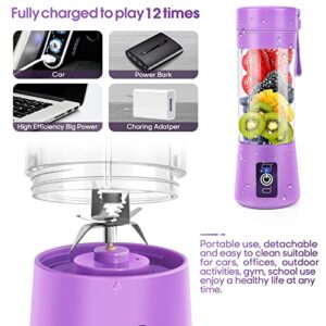 Portable Blender, MIAOKE Personal Mini Juice Blender, USB Rchargeable Juicer Cup with Six Blades in 3D, Smoothie Blender Home/Office/Outdoors