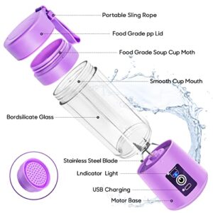 Portable Blender, MIAOKE Personal Mini Juice Blender, USB Rchargeable Juicer Cup with Six Blades in 3D, Smoothie Blender Home/Office/Outdoors