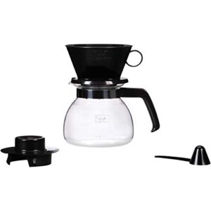 Melitta Pour-Over Coffee Brewer W/ Glass Carafe, Holds 6 - 6 Oz Cups, Black