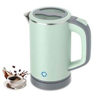 evatek small electric kettle, travel mini hot water boiler heater, 304 stainless steel 0.8l portable electric kettles for boiling water, 600w 5 mins coffee kettle travel teapot with auto shut-off