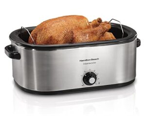 hamilton beach 28 lb 22-quart roaster oven with self-basting lid (stainless steel)