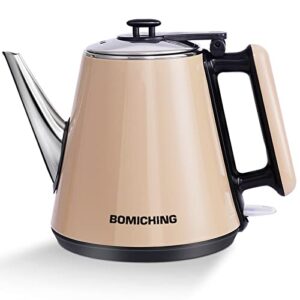 bomiching electric water kettle, double wall electric kettle, food grade stainless steel electric tea kettle, electric kettles for boiling water bpa free, auto shut-off, boil-dry protection