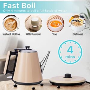 BOMICHING Electric Water Kettle, Double Wall Electric Kettle, Food Grade Stainless Steel Electric Tea Kettle, Electric Kettles For Boiling Water BPA Free, Auto Shut-off, Boil-Dry Protection