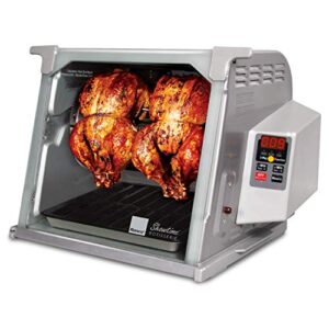 ronco st5000plat digital showtime rotisserie, platinum edition, cooks food perfectly every time, 3 cooking modes: roast, sear, and no heat rotation, stainless steel