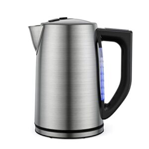 electric kettle temperature control stainless steel 1.7 l tea kettle, bpa-free hot water boiler with led light, auto shut-off, boil-dry protection, keeping- warm, 1500w fast boiling