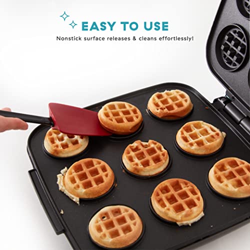 Delish By Dash Waffle Bite Maker, Makes 9 x 2.4” Waffle Bites with Delish Recipes for Breakfast, Snacks, Dessert, and More - Blue