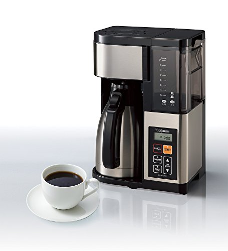 Zojirushi EC-YTC100XB Coffee Maker, 10-Cup, Stainless Steel/Black