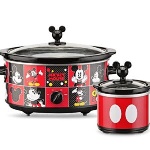 Disney DCM-502 Mickey Mouse Oval Slow Cooker with 20-Ounce Dipper, 5-Quart, Red/Black