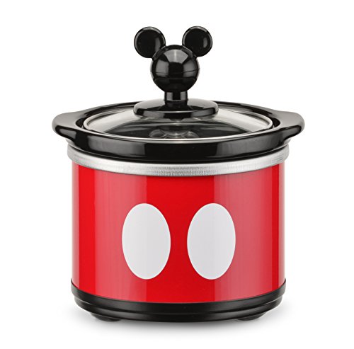 Disney DCM-502 Mickey Mouse Oval Slow Cooker with 20-Ounce Dipper, 5-Quart, Red/Black