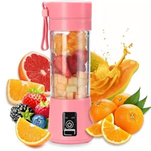 WENPIC-Portable Blender USB Rechargeable - Portable Blender for Shakes & Smoothies - 6 Blades, Fruit & Vegetable Juicer - For Travel Sports Kitchen - Mini Blend Jet 2 Portable Blender (Upgraded Version, Pink)