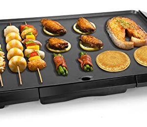 Aigostar Electric Griddle Nonstick 1500W Pancake Griddle 8-Serving Electric Indoor Grill 5-Level Control with Adjustable Temperature & Oil Drip Tray for Easy Cleaning, 20” x 10” Family-Sized, Black