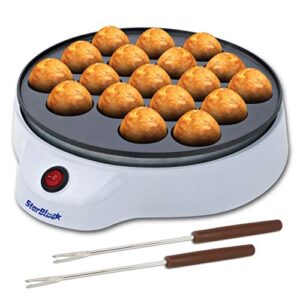 takoyaki maker by starblue with free takoyaki picks – easy and simple to operate electric machine to make japanese takoyaki octopus ball ac 120v 50/60hz 650w