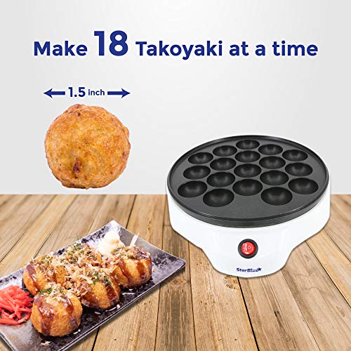 Takoyaki Maker by StarBlue with FREE Takoyaki picks - Easy and Simple to operate electric machine to make Japanese Takoyaki Octopus Ball AC 120V 50/60Hz 650W