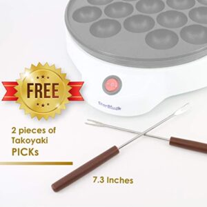 Takoyaki Maker by StarBlue with FREE Takoyaki picks - Easy and Simple to operate electric machine to make Japanese Takoyaki Octopus Ball AC 120V 50/60Hz 650W