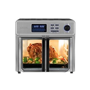 kalorik maxx® complete digital air fryer oven, 26 quart, 10-in-1 countertop toaster oven air fryer combo, up to 500°, 14 accessories & 60 recipe cookbook, 1750w, stainless steel