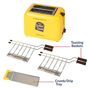 Nostalgia GCT2 Deluxe Grilled Cheese Sandwich Toaster with Extra Wide Slots, Yellow