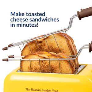 Nostalgia GCT2 Deluxe Grilled Cheese Sandwich Toaster with Extra Wide Slots, Yellow