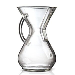 chemex pour-over glass coffeemaker – glass handle series – 6-cup – exclusive packaging