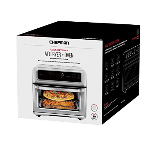 CHEFMAN Air Fryer Toaster Oven XL 20L, Healthy Cooking & User Friendly, Countertop Convection Bake & Broil, 9 Cooking Functions, Auto Shut-Off 60 Min Timer, Nonstick Stainless Steel, Shade Selector