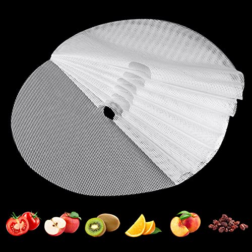 (8 Pack) Round Silicone Dehydrator Sheets, Dostk Premium Non Stick Silicone Mesh for Fruit Dehydrator , Dehydrator Tray Liner Reusable (Round 13" Diameter)