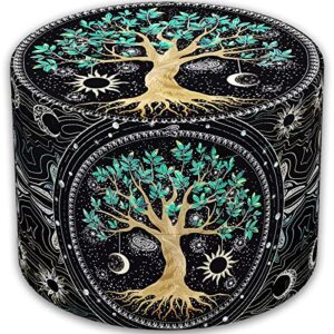 joytop grinder, 2.5 inch tree of life sun moon galaxy grinder (black & green)