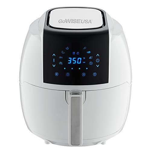 GoWISE USA XL 8-in-1 Digital Air Fryer with Recipe Book, 5.8-Qt, White