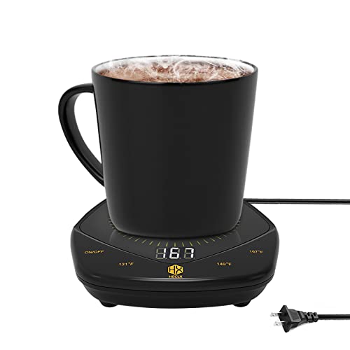 HX HECLX Mug Warmer Coffee Warmer for Desk Heater Accessories 131℉/149℉/167℉ Adjustable Temperature 25W 4h Auto Shut Off-Setting Cup Warmer for Coffee, Beverage, Milk, Tea, Water (Mug Not Included)